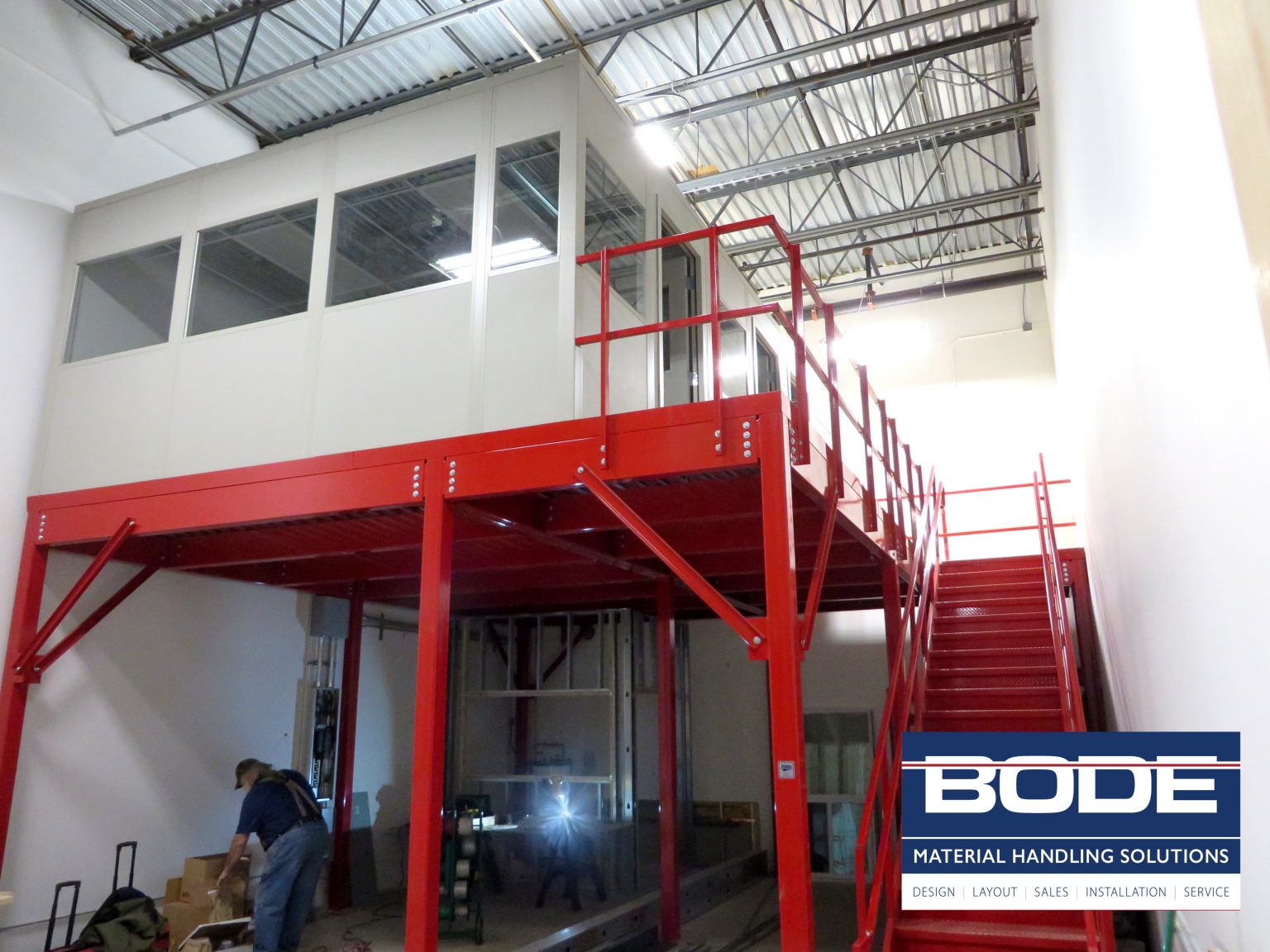 Integrated System with Modular Office and Mezzanine installed in ...