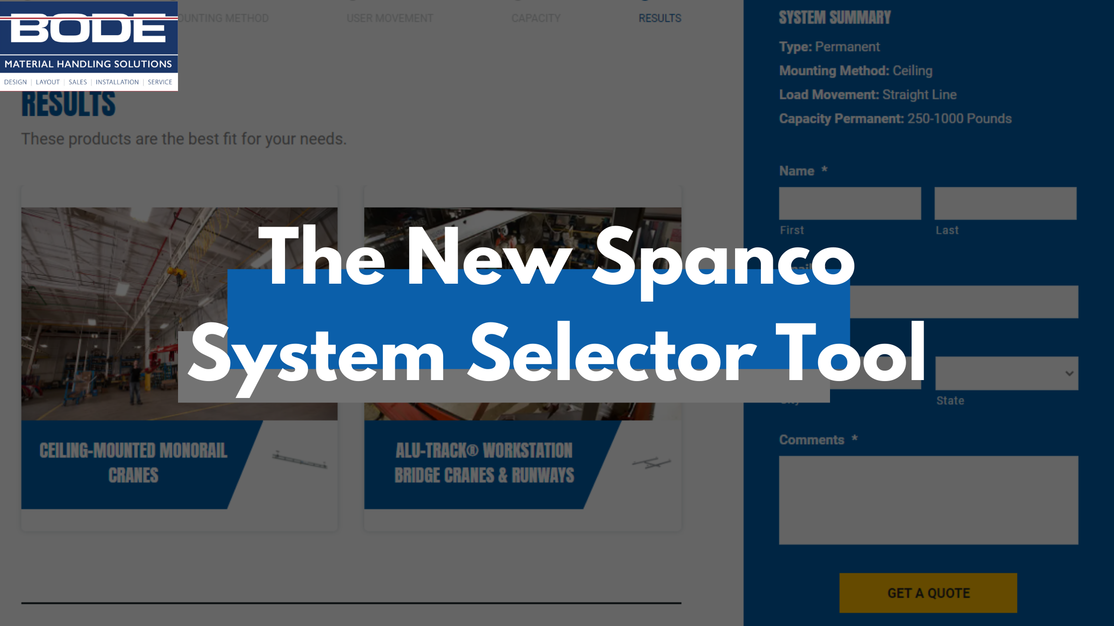 Find the Right Crane for Your Facility with Spanco’s System Selector ...